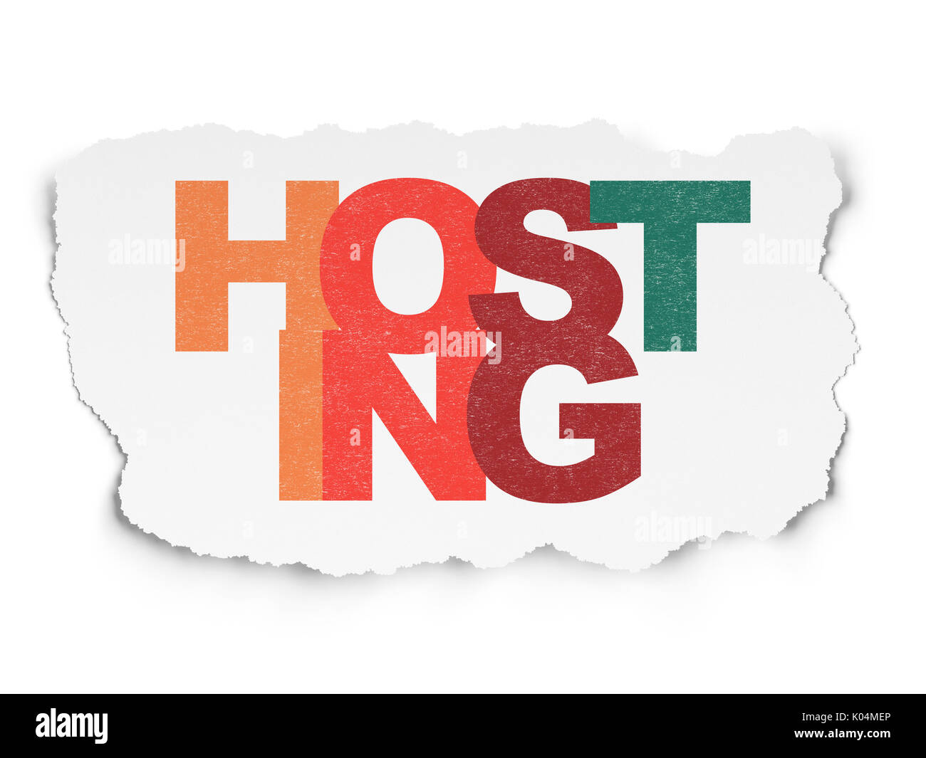 Web development concept: Hosting on Torn Paper background Stock Photo ...