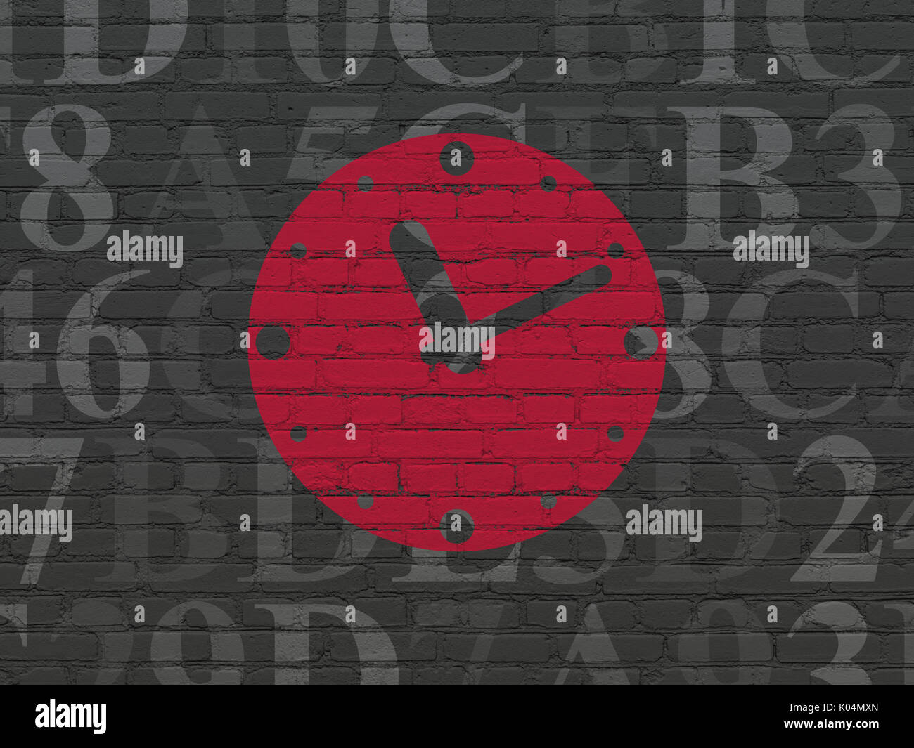 Timeline concept: Clock on wall background Stock Photo - Alamy