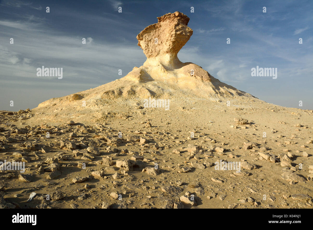 Limestone formation in Bir Zekreet desert, Qatar Stock Photo - Alamy