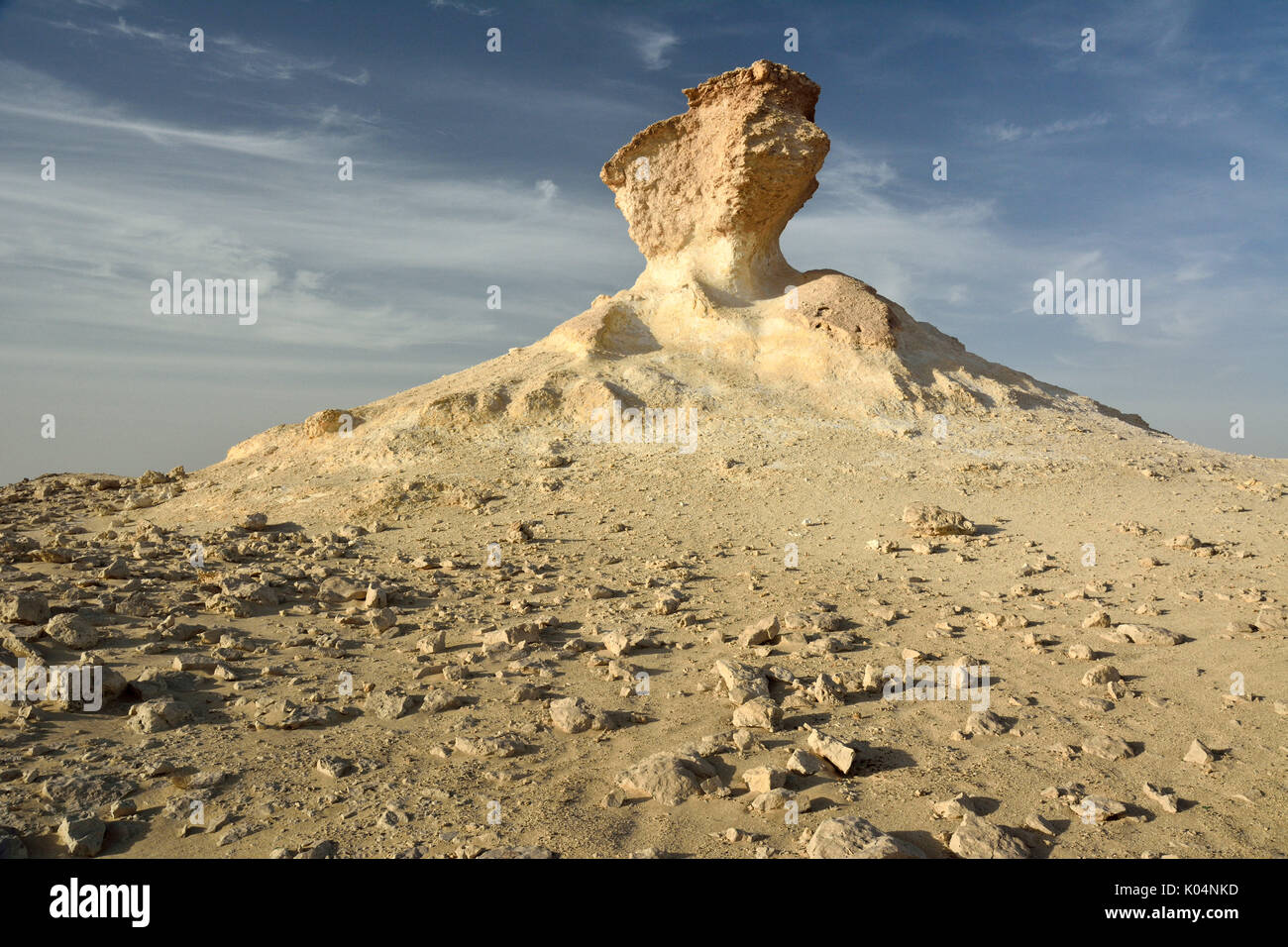 Limestone formation in Bir Zekreet desert, Qatar Stock Photo - Alamy