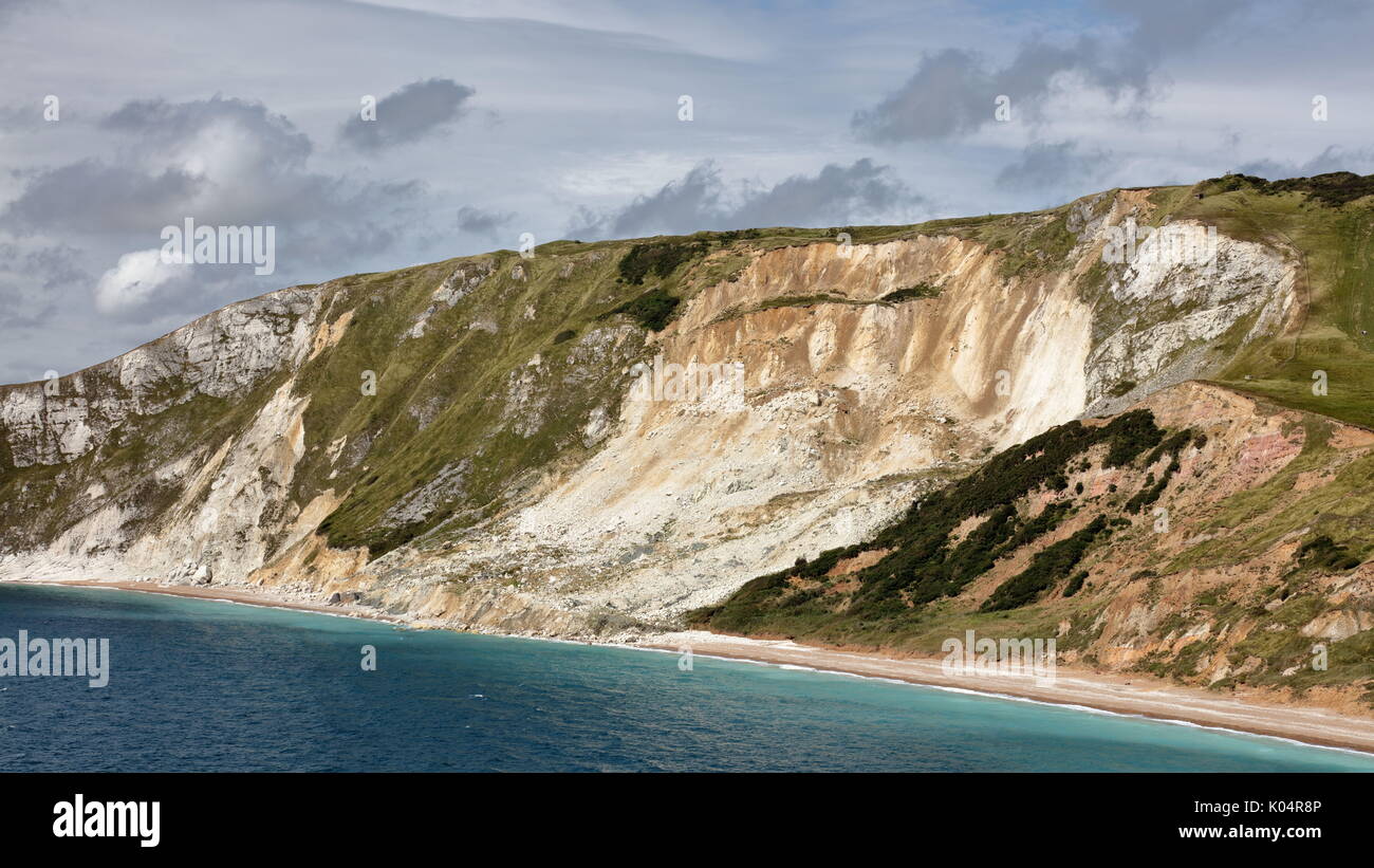 Dramatic landslips on the unstable cliffs of the Jurassic Coastline at ...