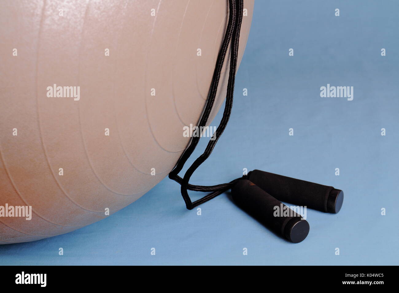 Exercise equipment on a clear background in landscape format with copy ...