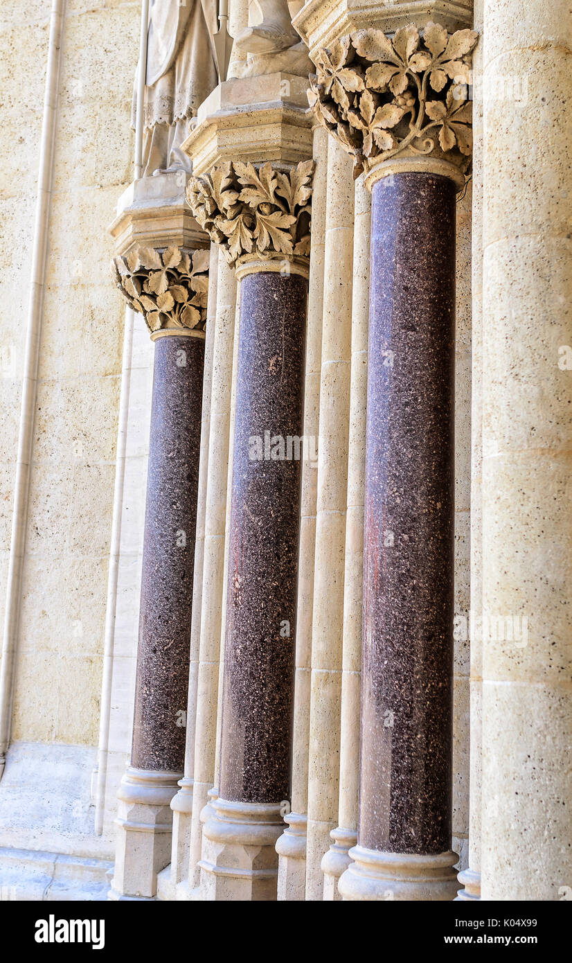 Ancient columns near the wall Stock Photo - Alamy
