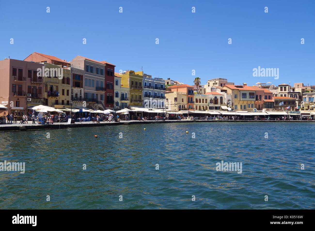 Harbour and waterfront in the Cretan port of Chania Stock Photo - Alamy