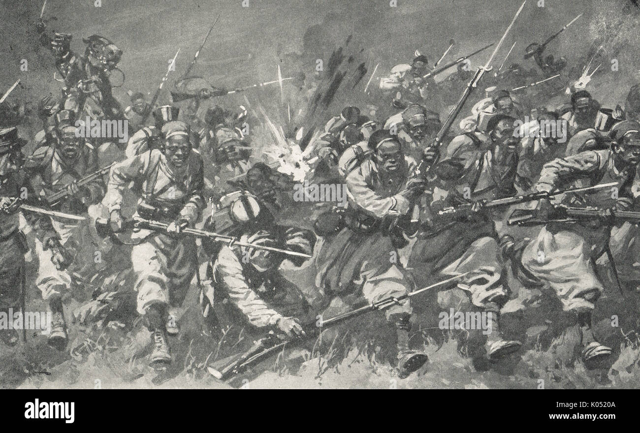 A charge of the Turcos (Algerian soldiers), WW1 Stock Photo - Alamy