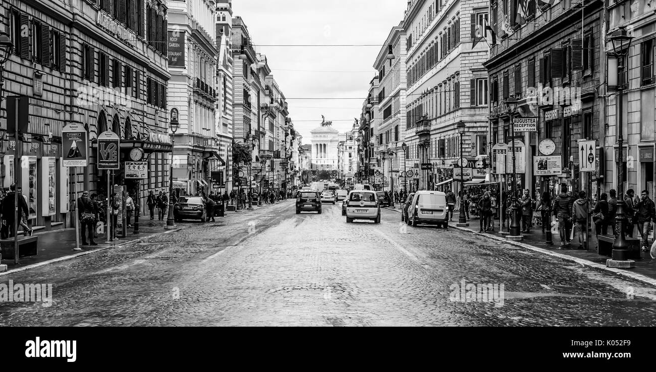 National street in Rome called Via Nazionale - ROME / ITALY - NOVEMBER ...