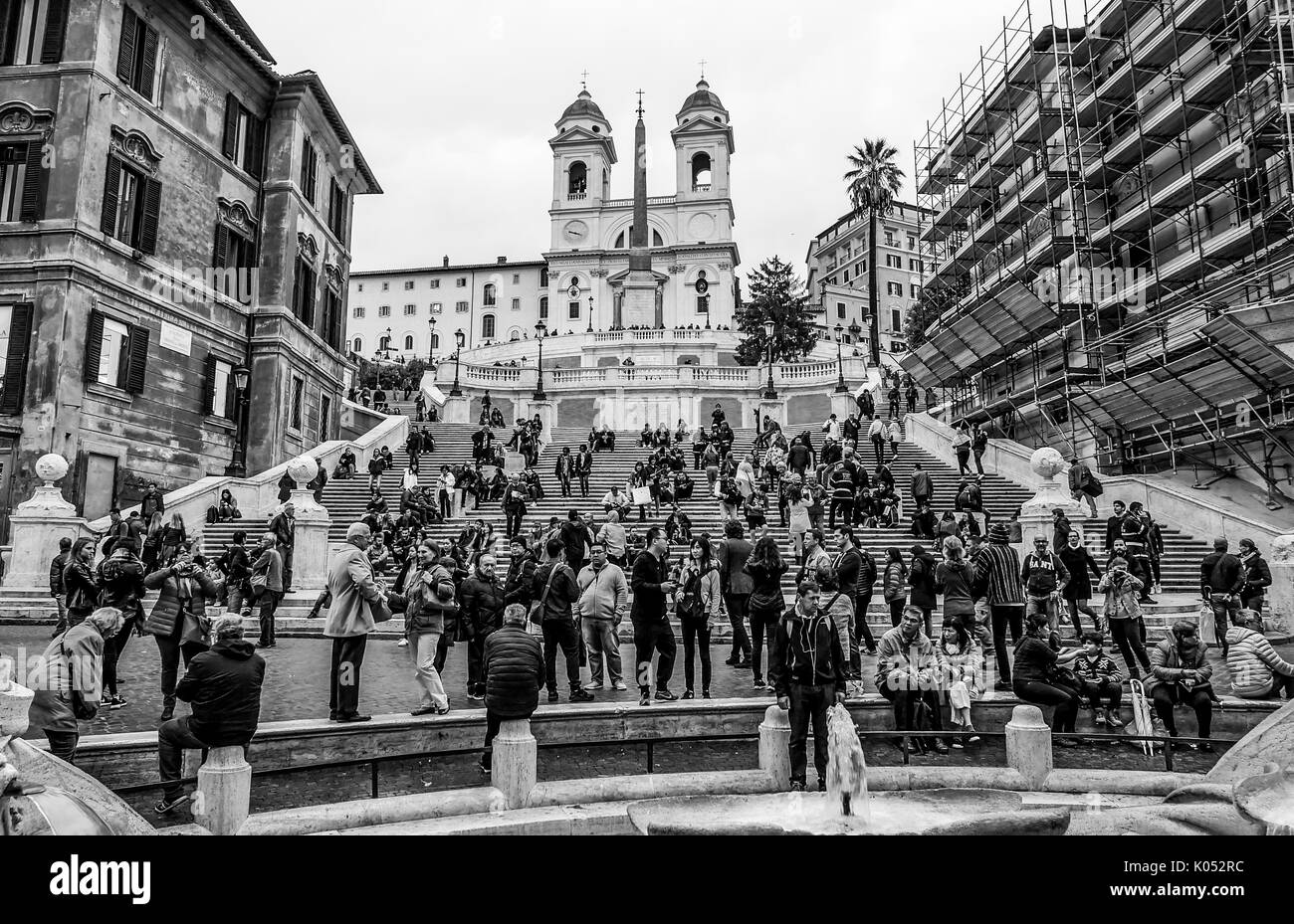 The Spanish Steps in Rome - a busy place in the city - ROME / ITALY ...