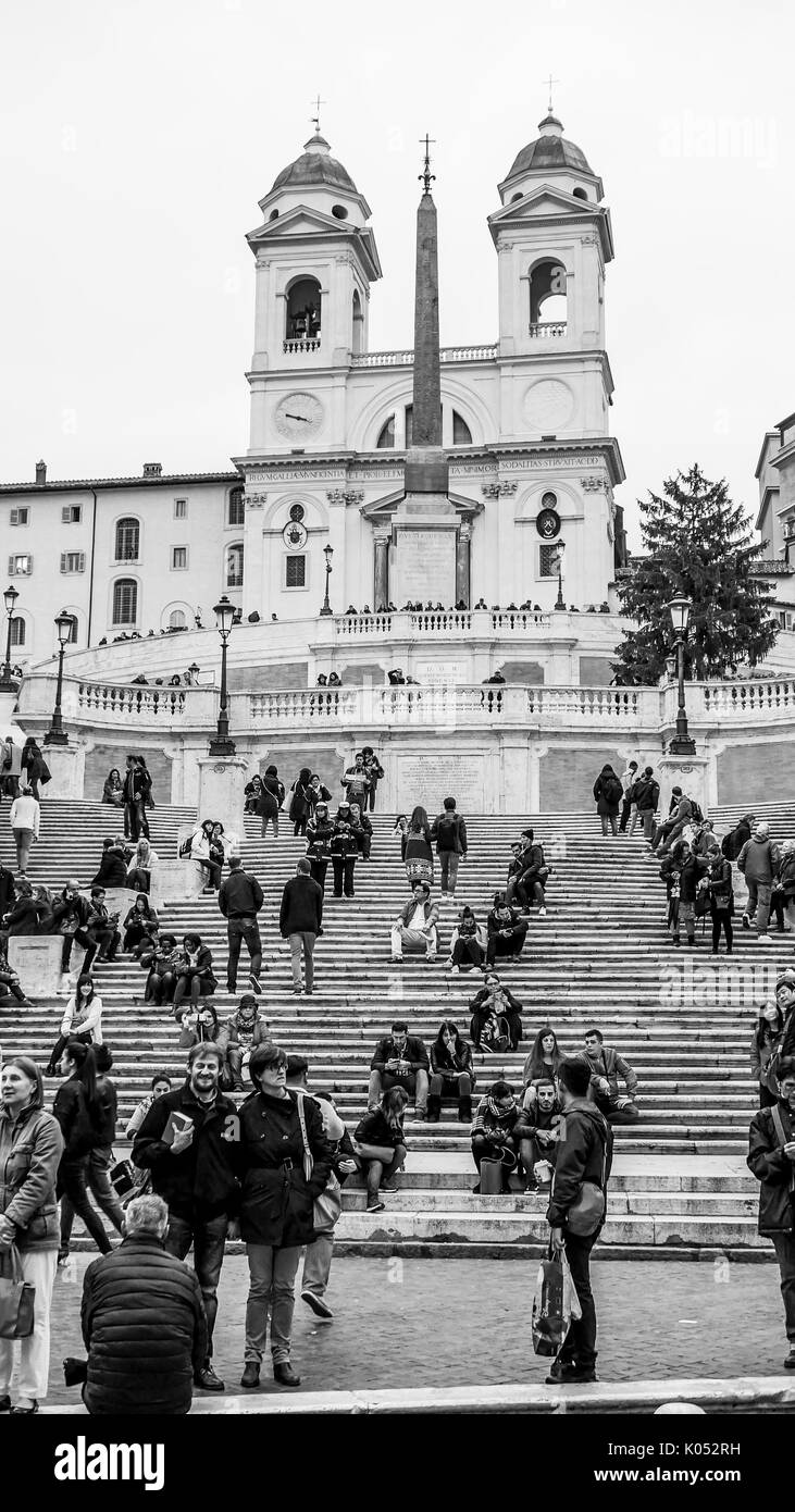The spanish steps in rome Black and White Stock Photos & Images - Alamy