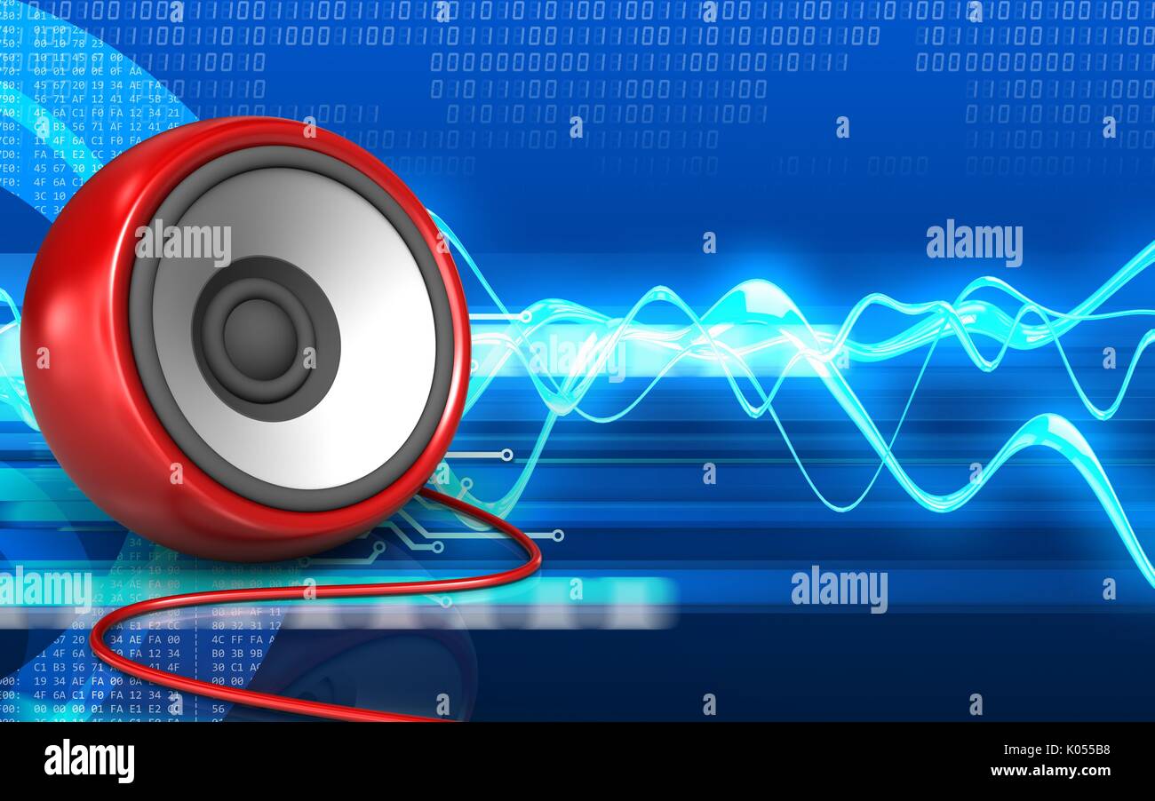 3d illustration of speaker over cyber background Stock Photo - Alamy