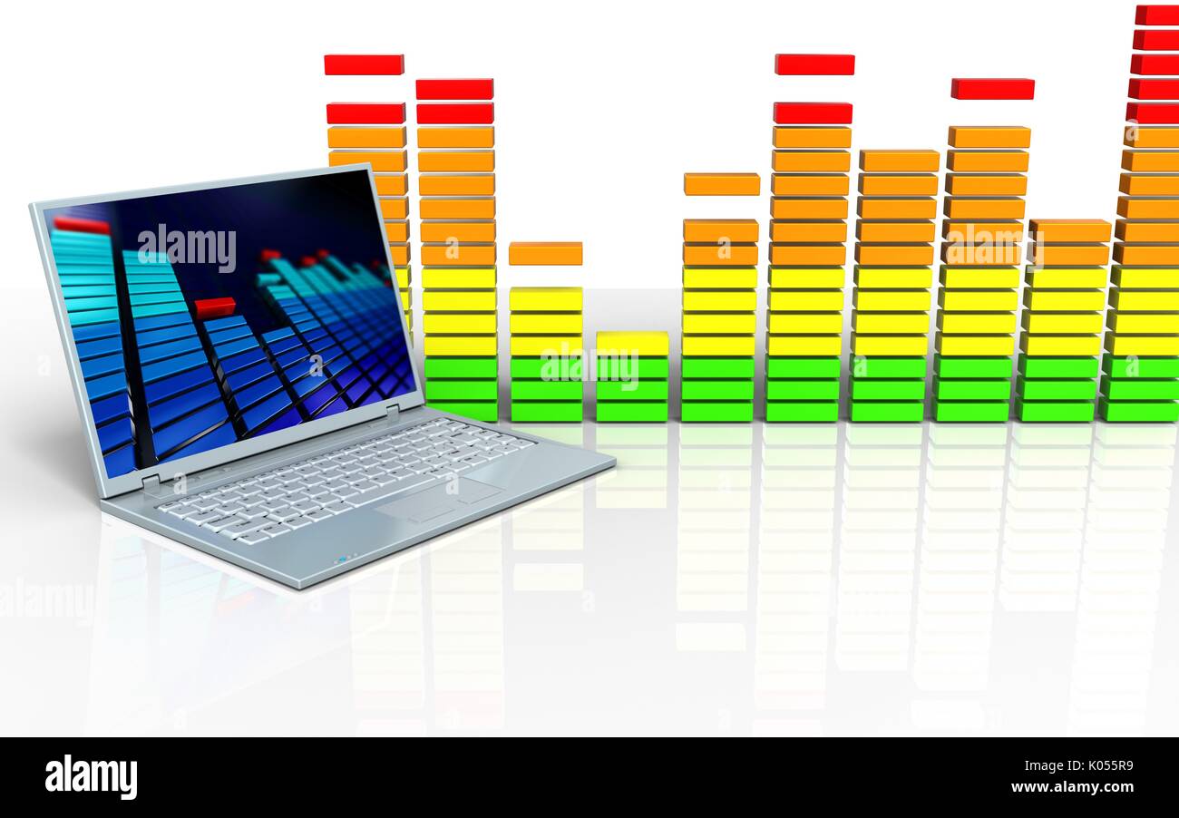 3d illustration of laptop computer over white background Stock Photo ...