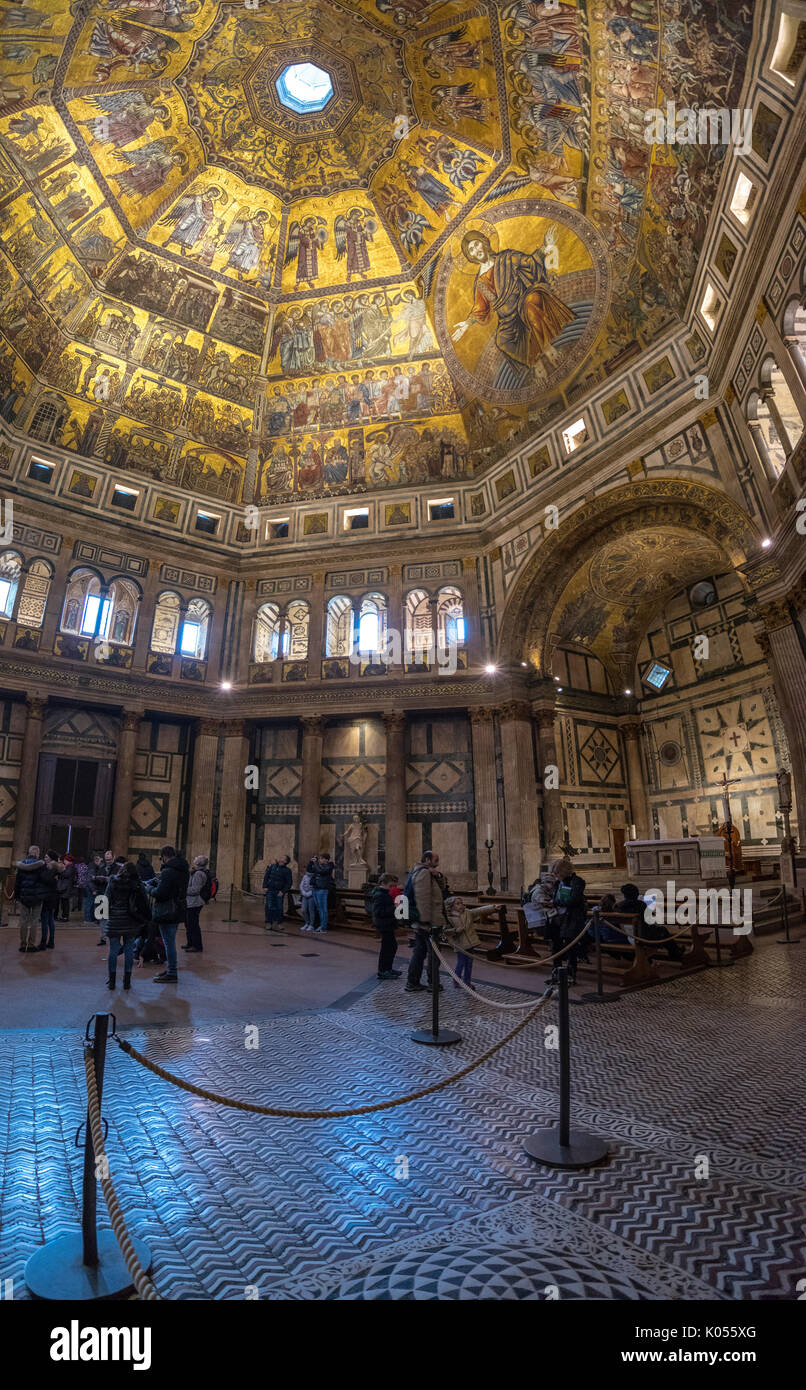 Florence, Tuscany, Italy. The Baptistery of Saint John (Battistero di ...