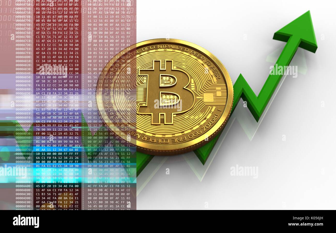 3d illustration of bitcoin over white background with Stock Photo - Alamy