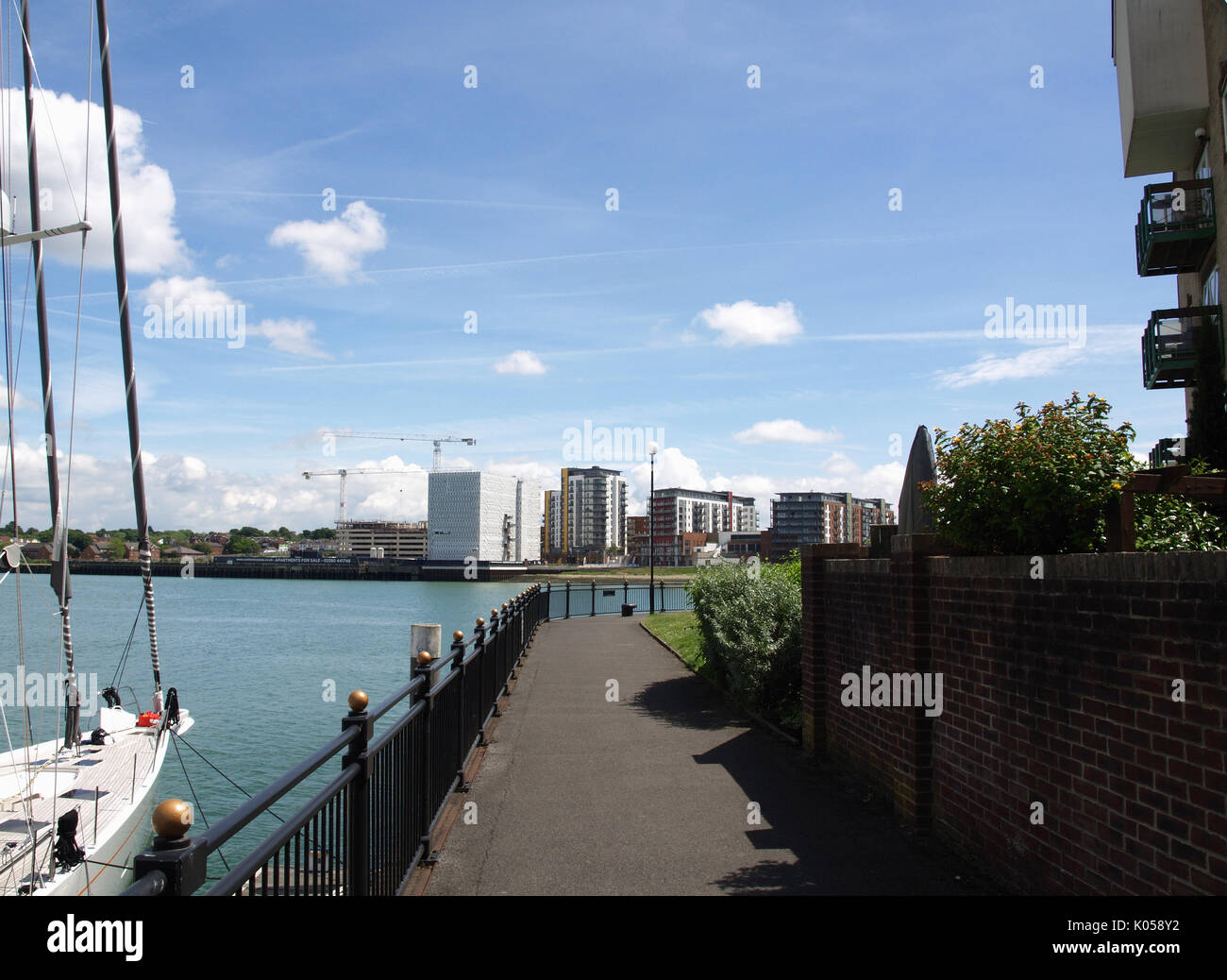 View of Centenary Quay development in Woolston, Southampton, looking ...