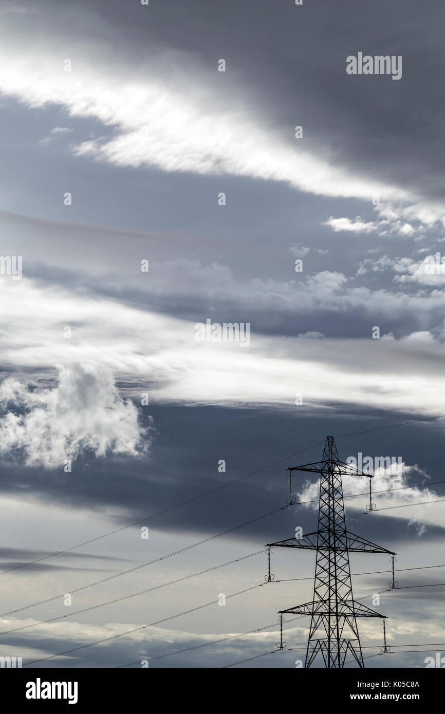 pylons in devon sky Stock Photo - Alamy