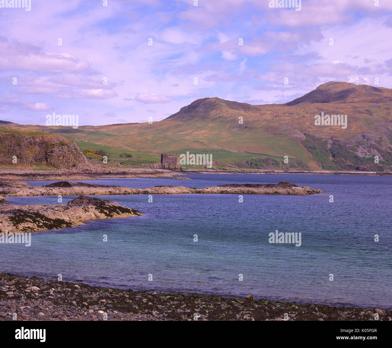 Picture looking across Kilchoan Bay towards Mingary Castle ...