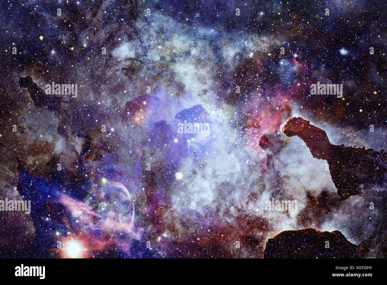 Beautiful nebula and Galaxy. Elements of this Image Furnished by NASA ...