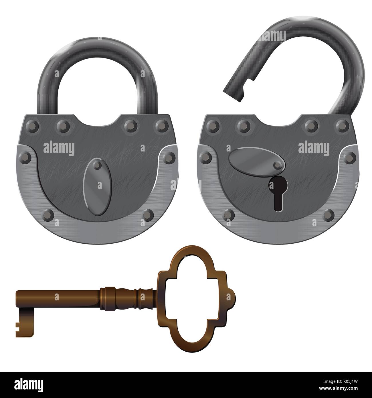 Padlock. Vector oldstyle heavy lock design Stock Vector Image & Art - Alamy