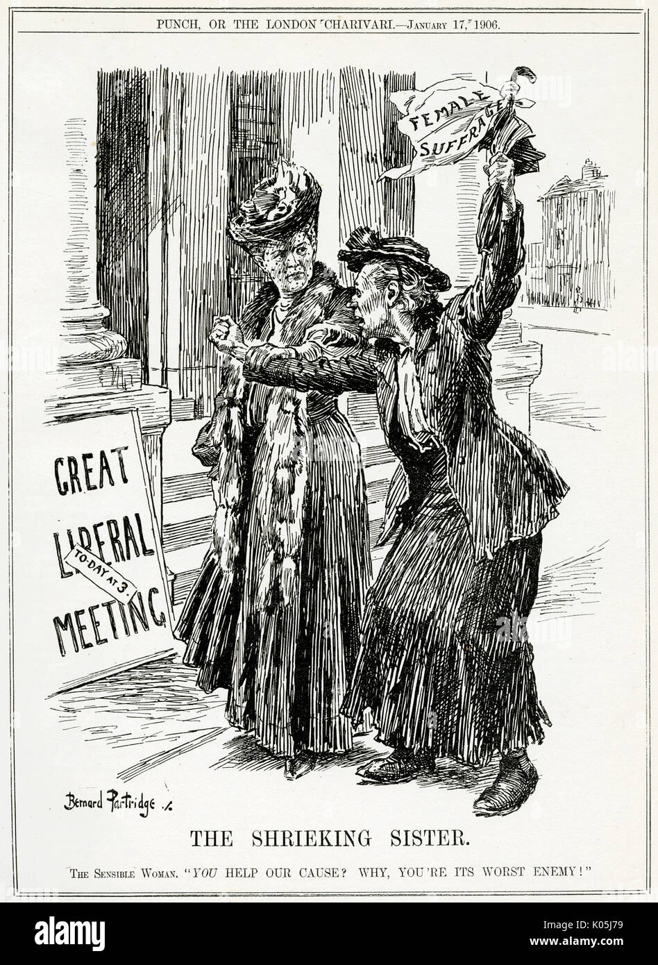 Womens suffrage cartoon hi-res stock photography and images - Alamy