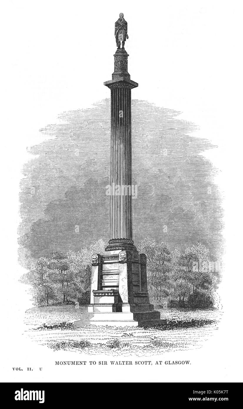Sir Walter Scott - Glasgow - Monument Stock Photo - Alamy
