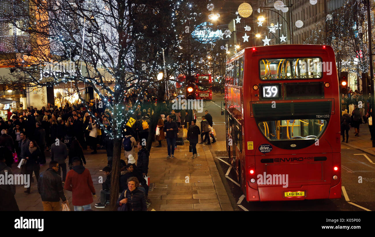 Christmas Lights Display on Oxford Street in London. The modern ...
