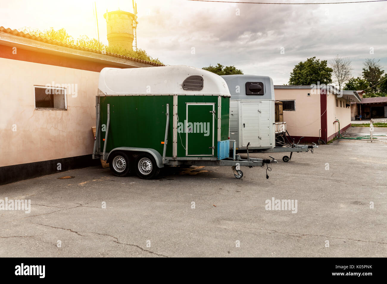 Special built trailer for transporting animals such as camels and ...