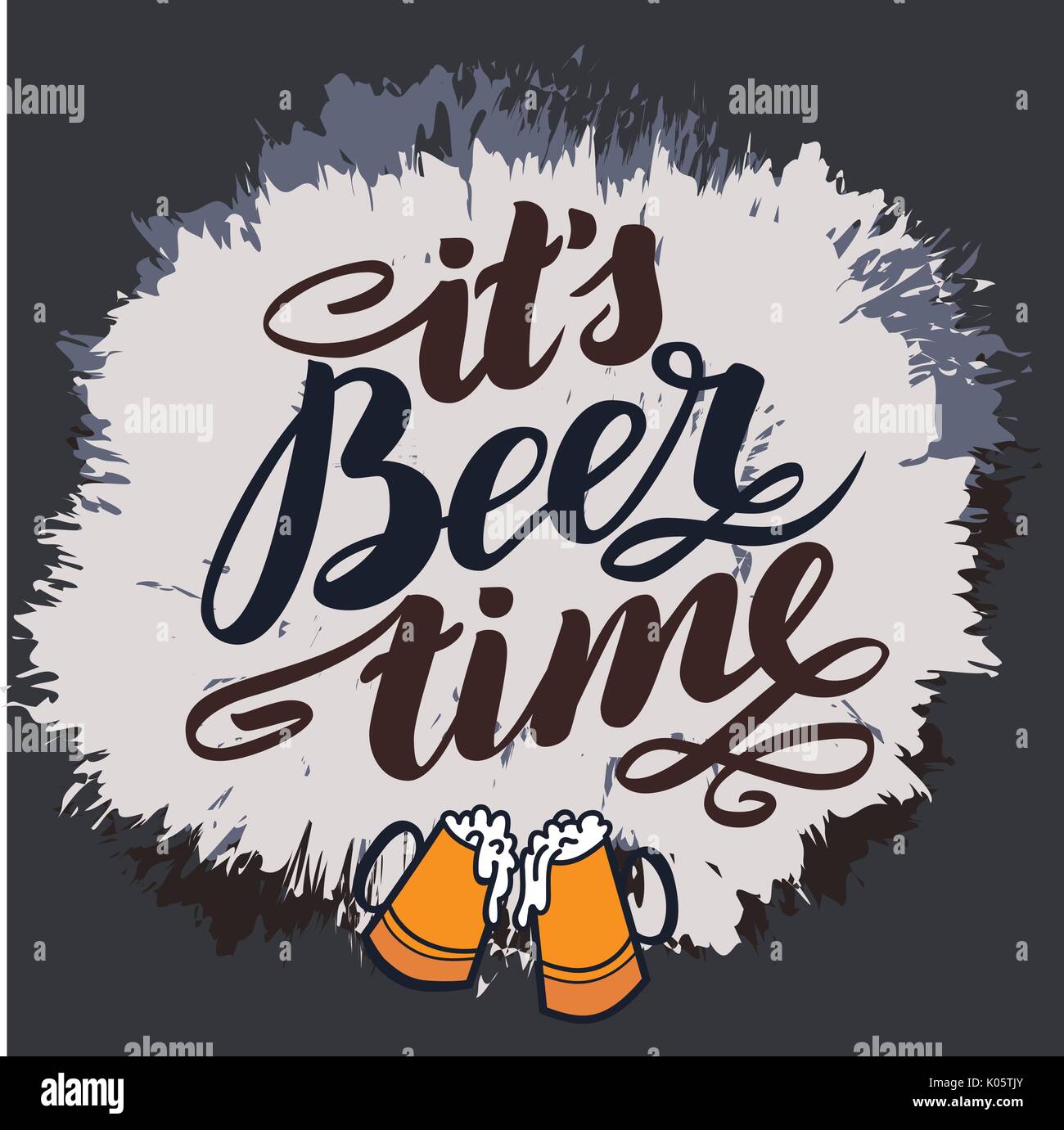 it's beer time. Traditional German Oktoberfest bier festival. Vector ...