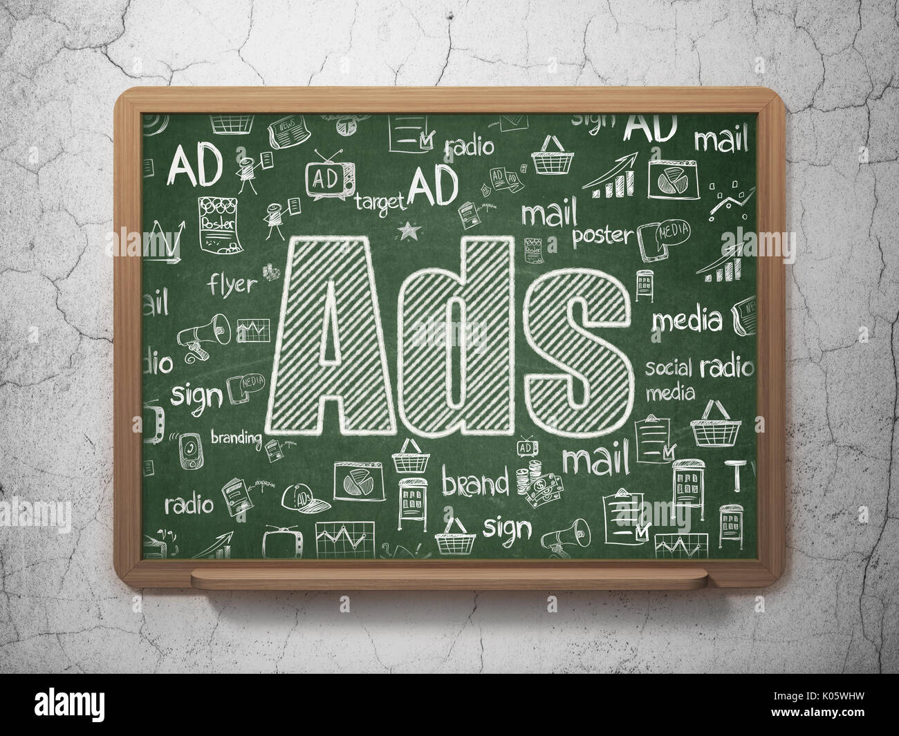 Advertising concept: Ads on School board background Stock Photo - Alamy