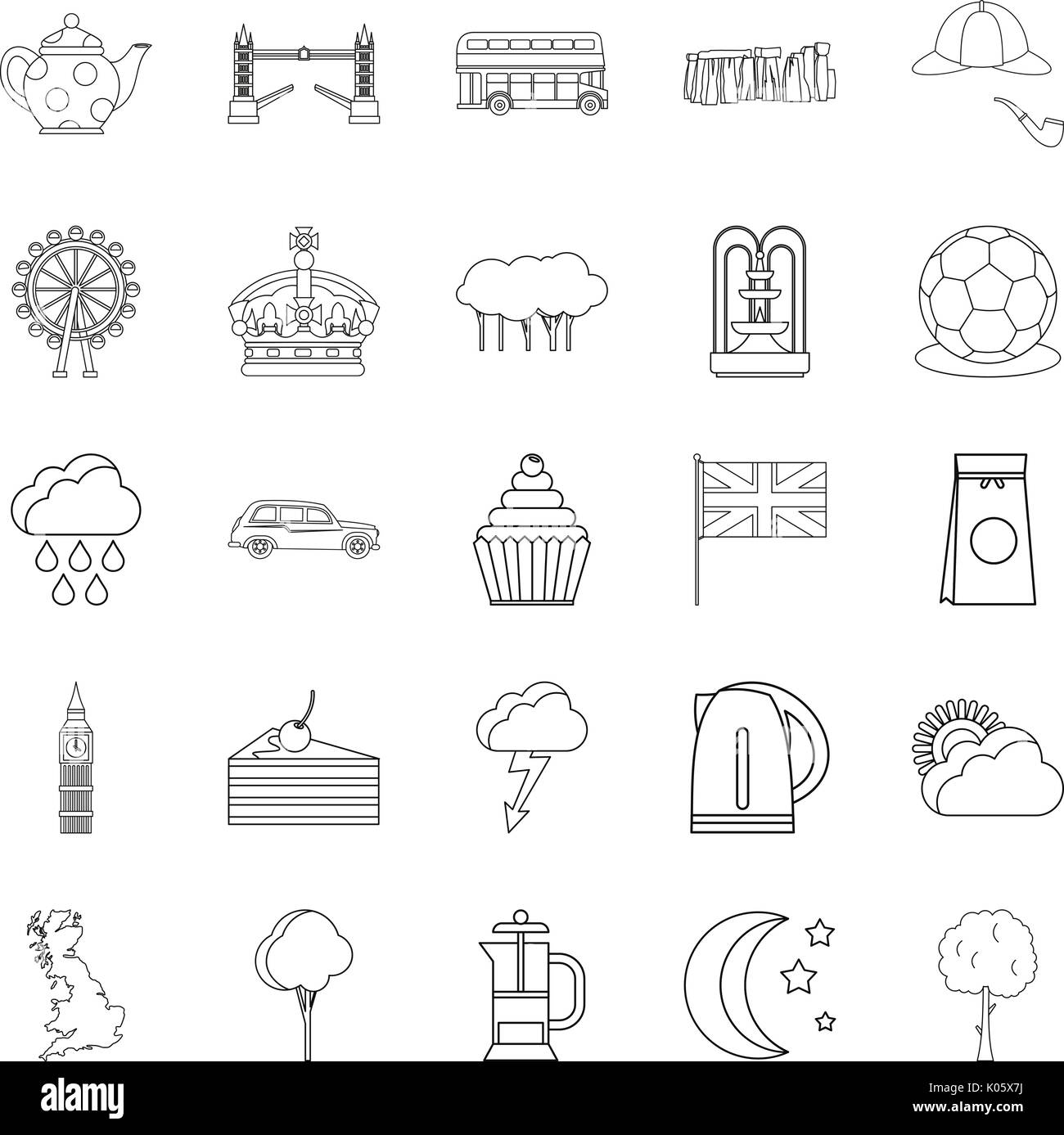 Holiday house icons set Black and White Stock Photos & Images - Alamy