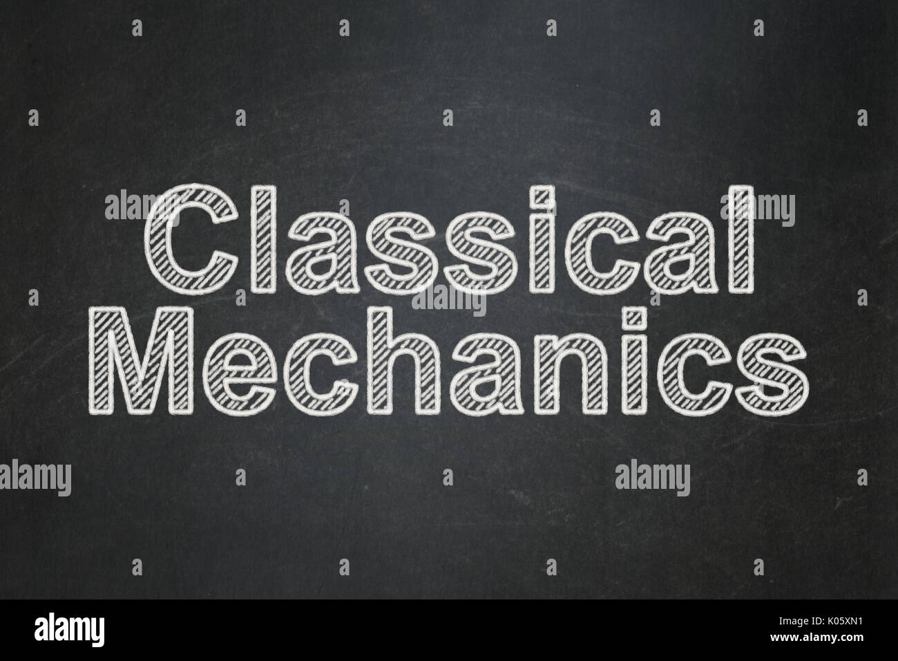 Science concept: Classical Mechanics on chalkboard background Stock ...