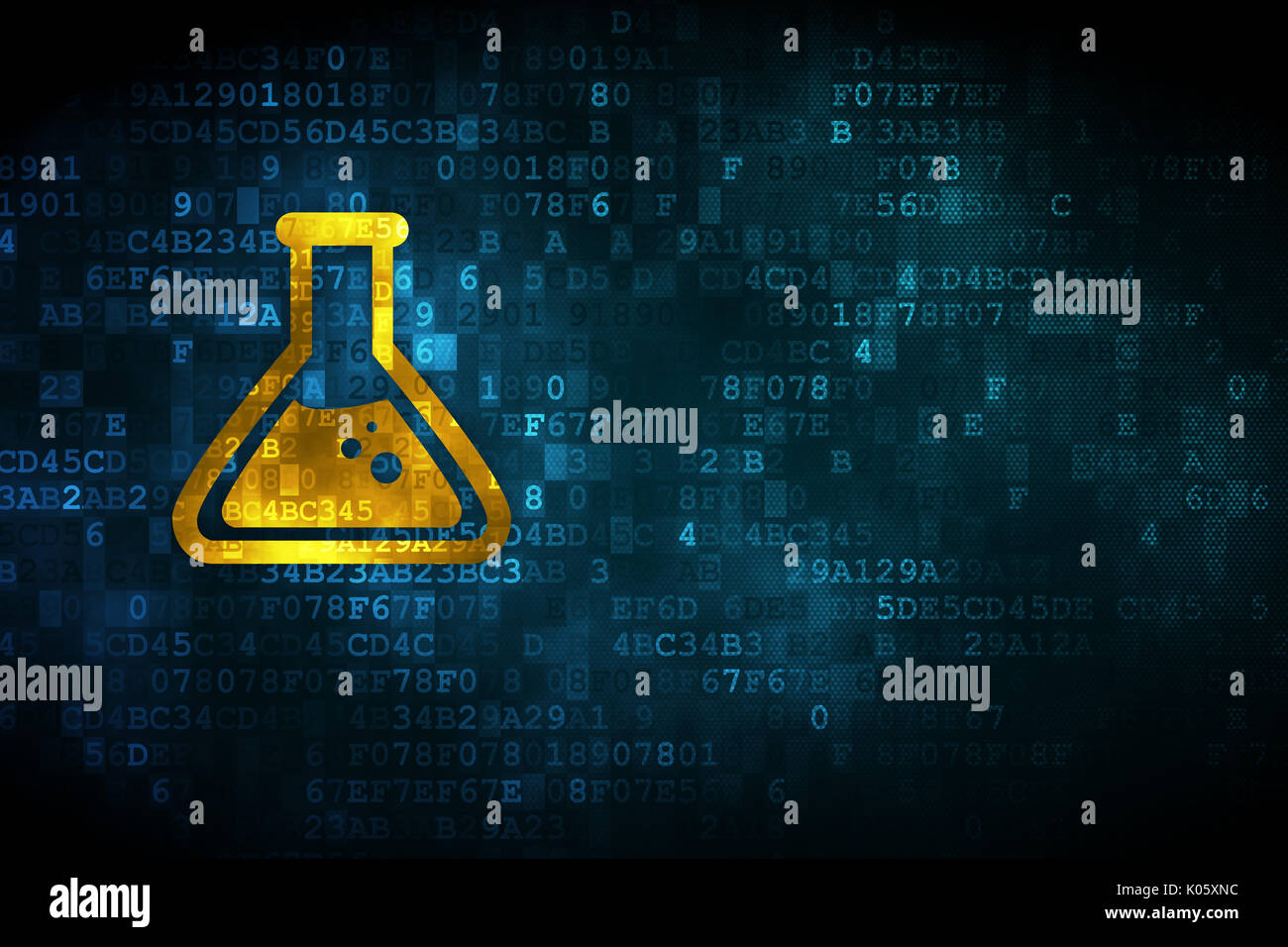 Science concept: Flask on digital background Stock Photo - Alamy