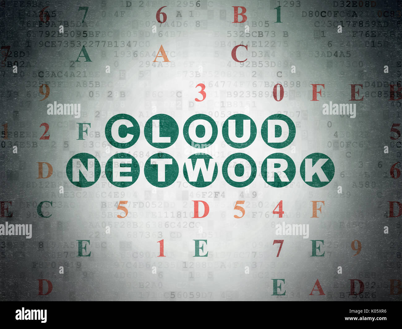 Cloud computing concept: Cloud Network on Digital Data Paper background ...