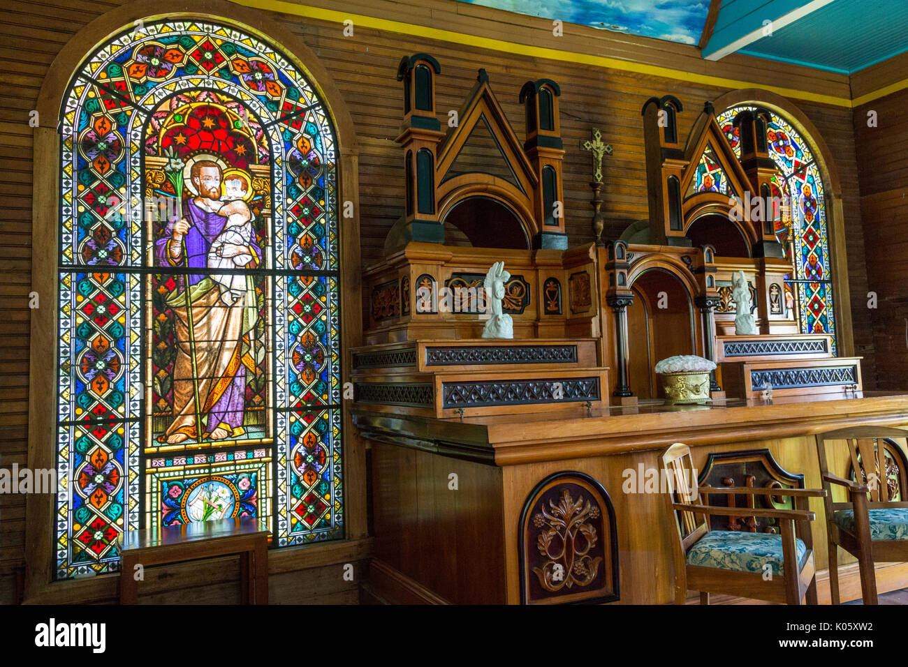 Costa Rica. Tayutic Hacienda 19th. Century Church. Italian Stained ...