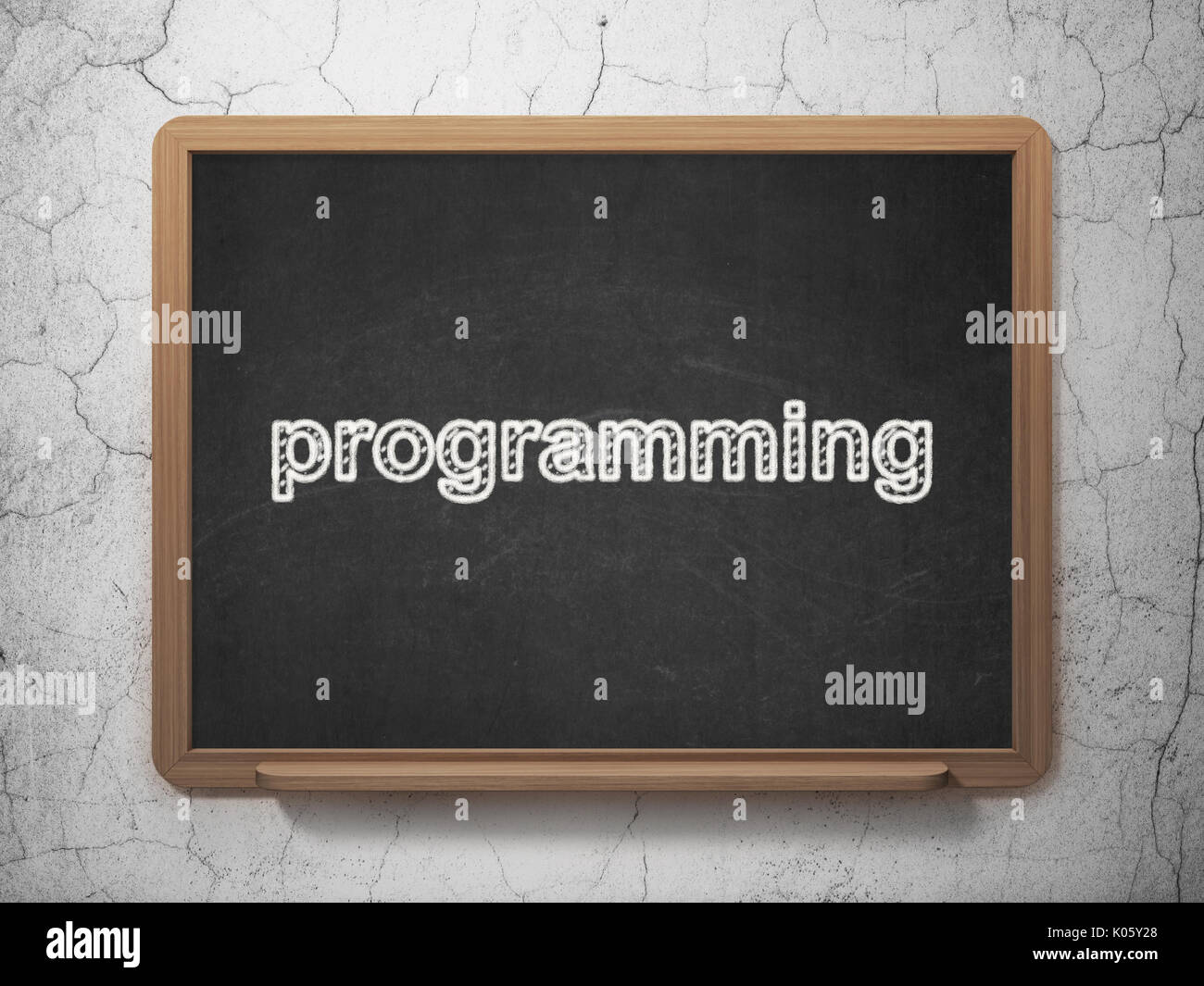 Database concept: Programming on chalkboard background Stock Photo - Alamy
