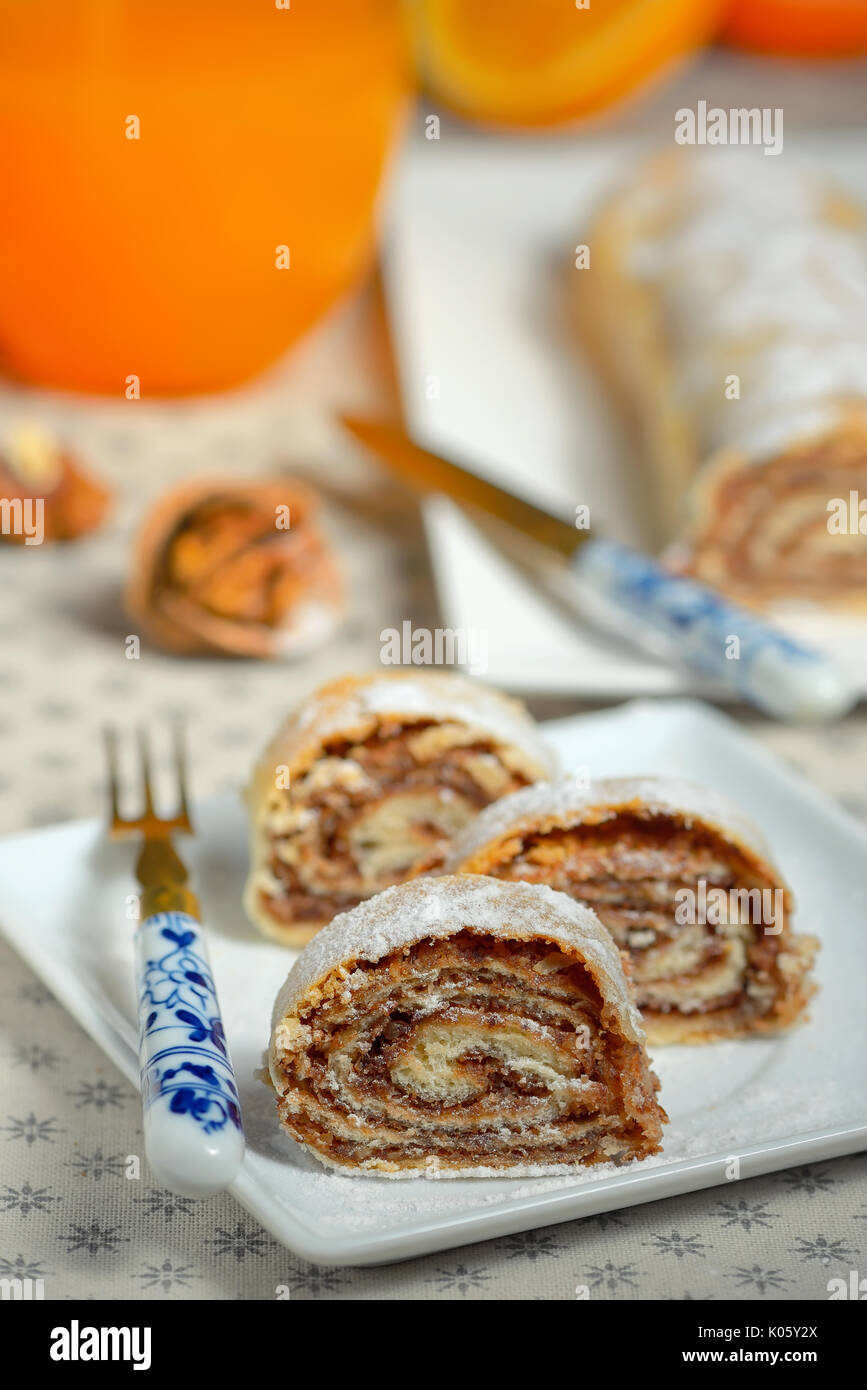 Homemade walnut Nut Roll Stock Photo - Alamy