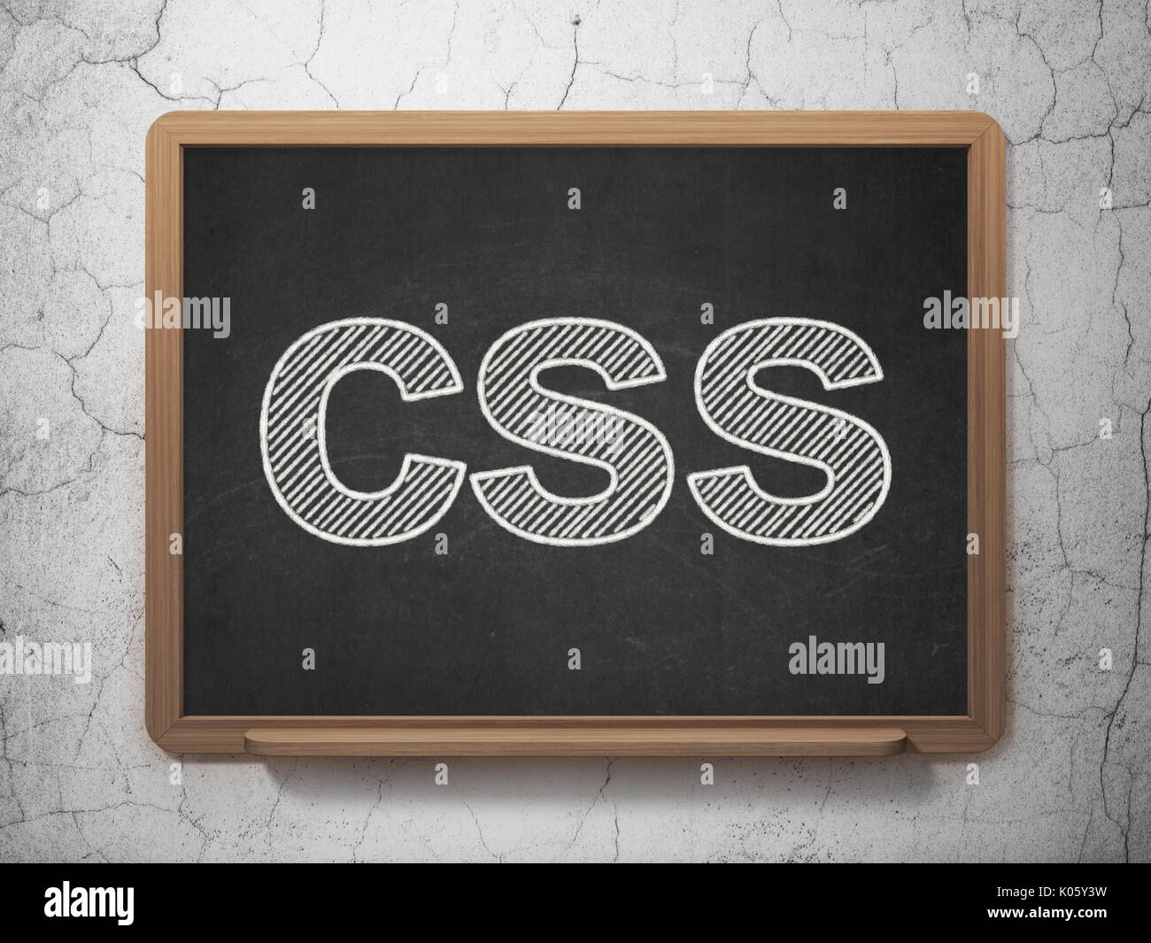 Database concept: Css on chalkboard background Stock Photo - Alamy