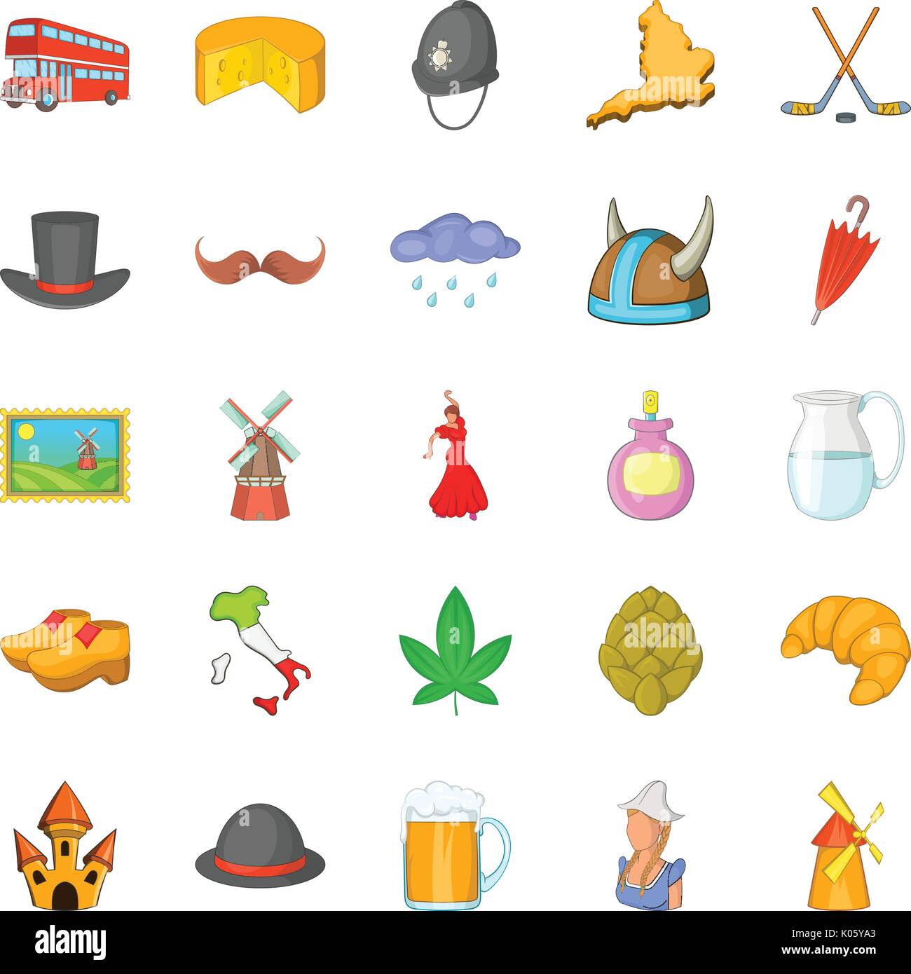 Nooning icons set, cartoon style Stock Vector Image & Art - Alamy