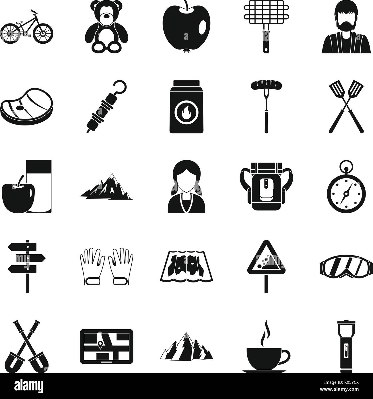Family barbecue icons set, simple style Stock Vector Image & Art - Alamy