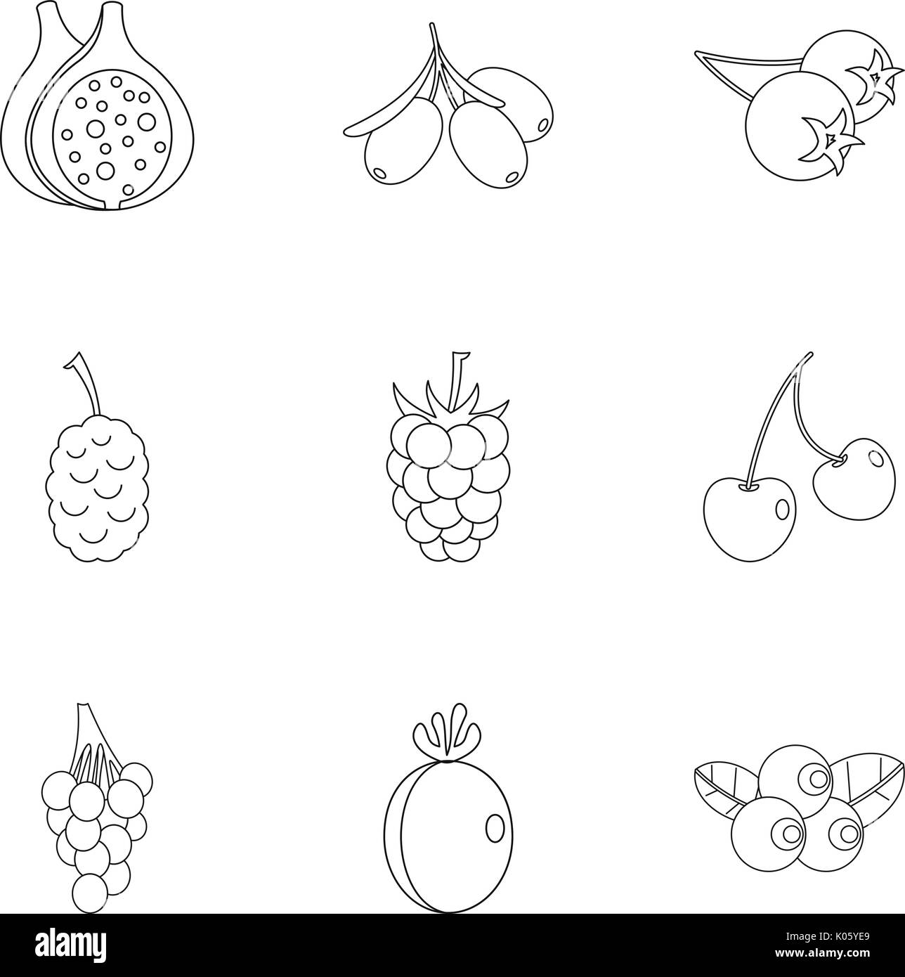Natural berries icon set, outline style Stock Vector Image & Art - Alamy
