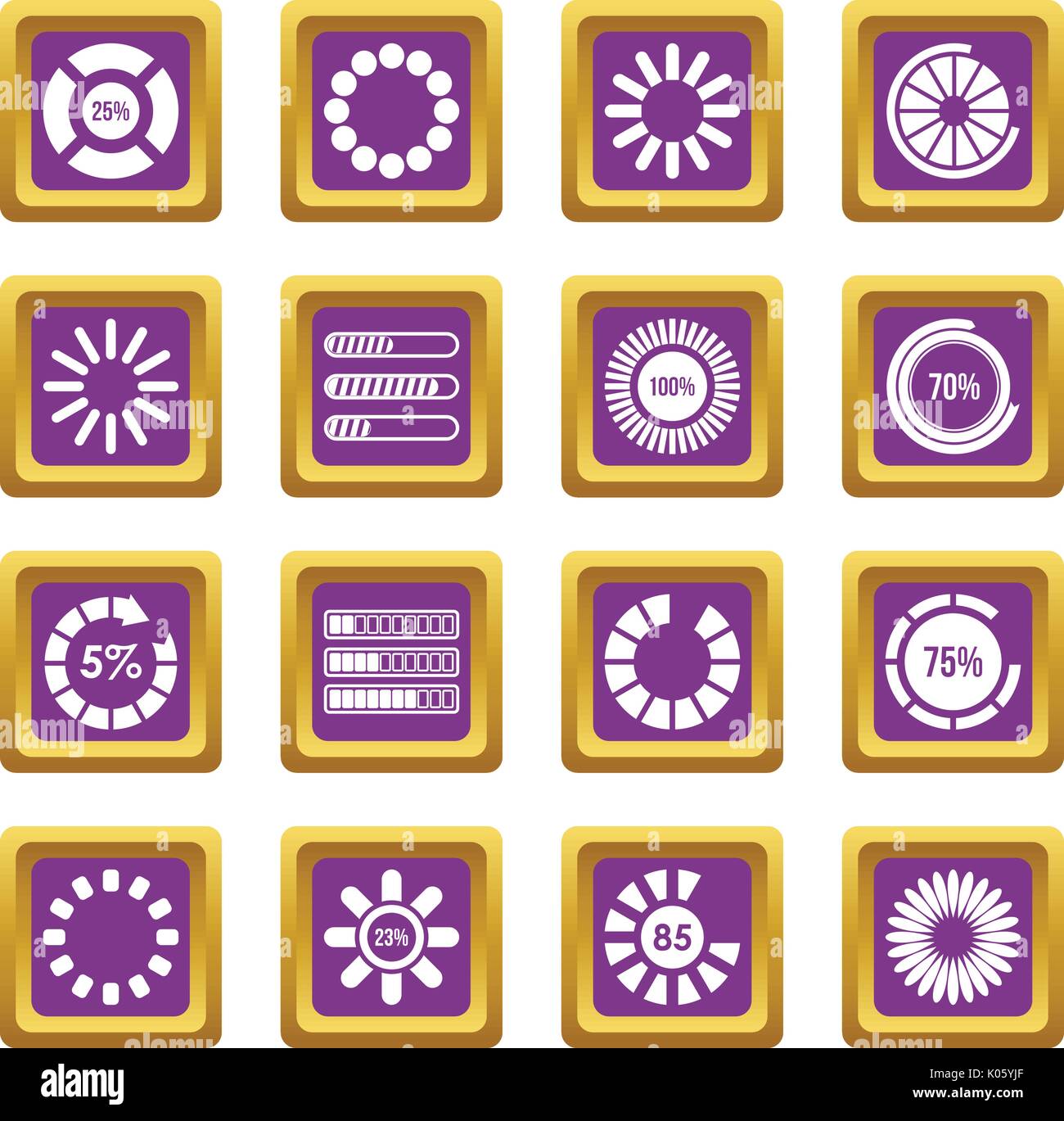 Loading bars and preloaders icons set purple Stock Vector Image & Art ...
