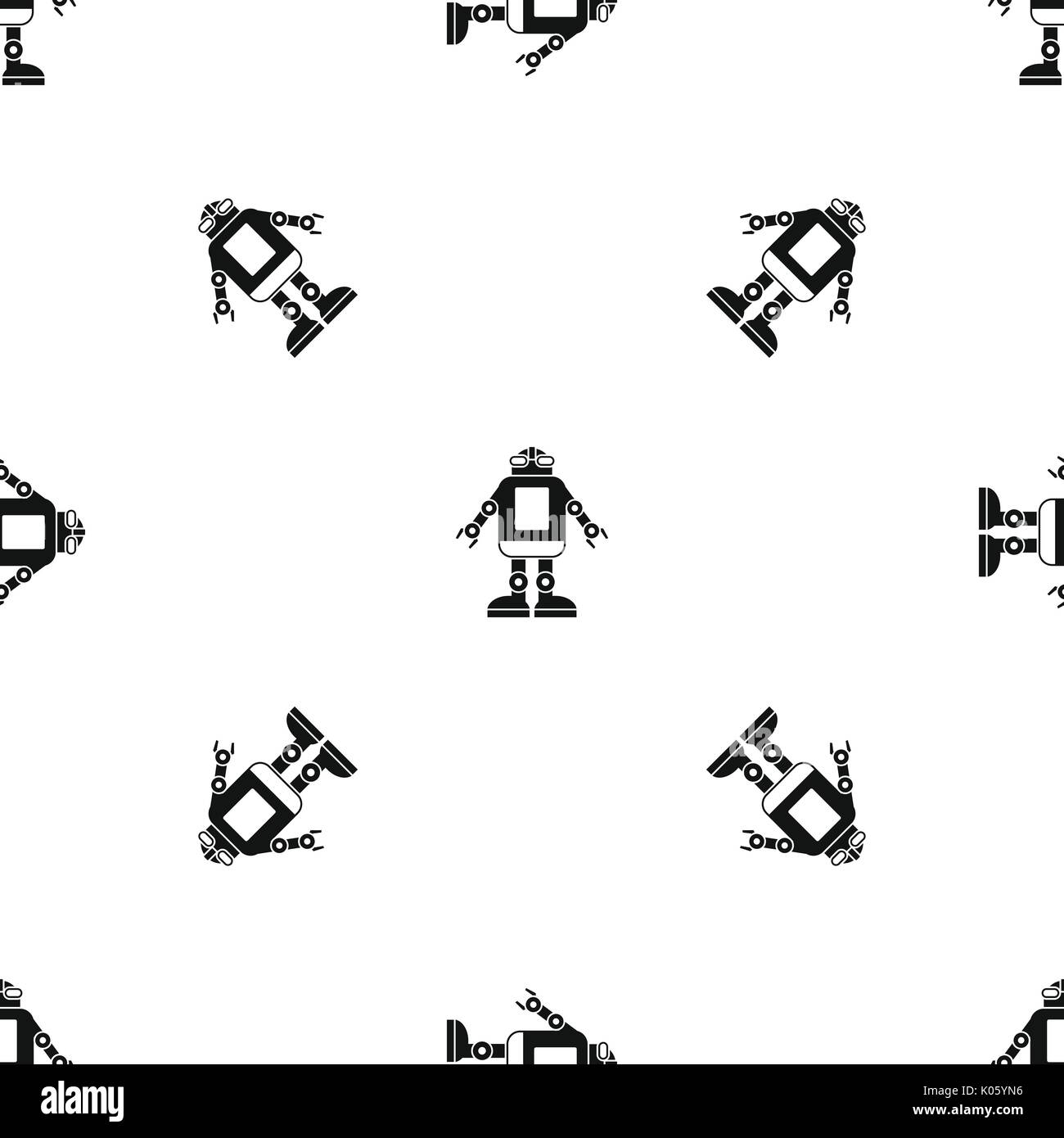 Automation machine robot pattern seamless black Stock Vector Image ...