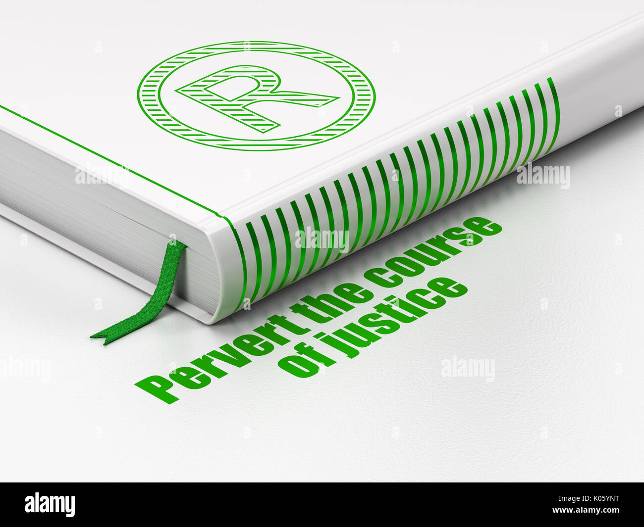 Law concept: book Registered, Pervert the course Of Justice on white ...