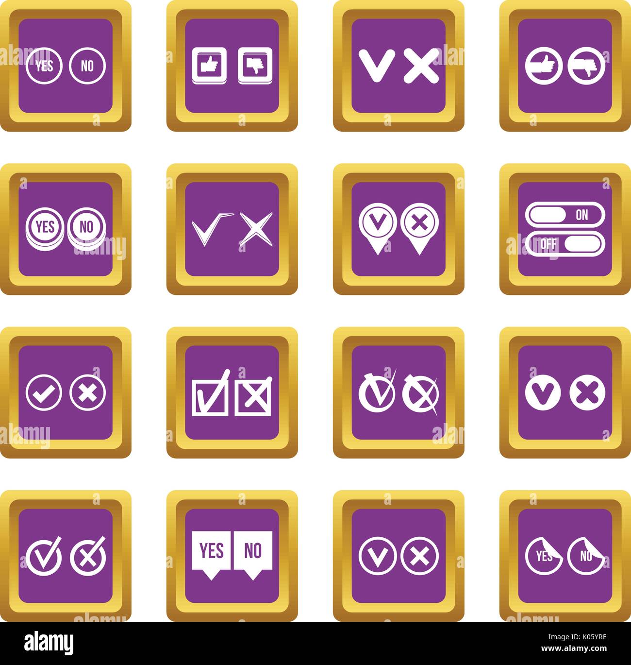 Check mark icons set purple Stock Vector Image & Art - Alamy