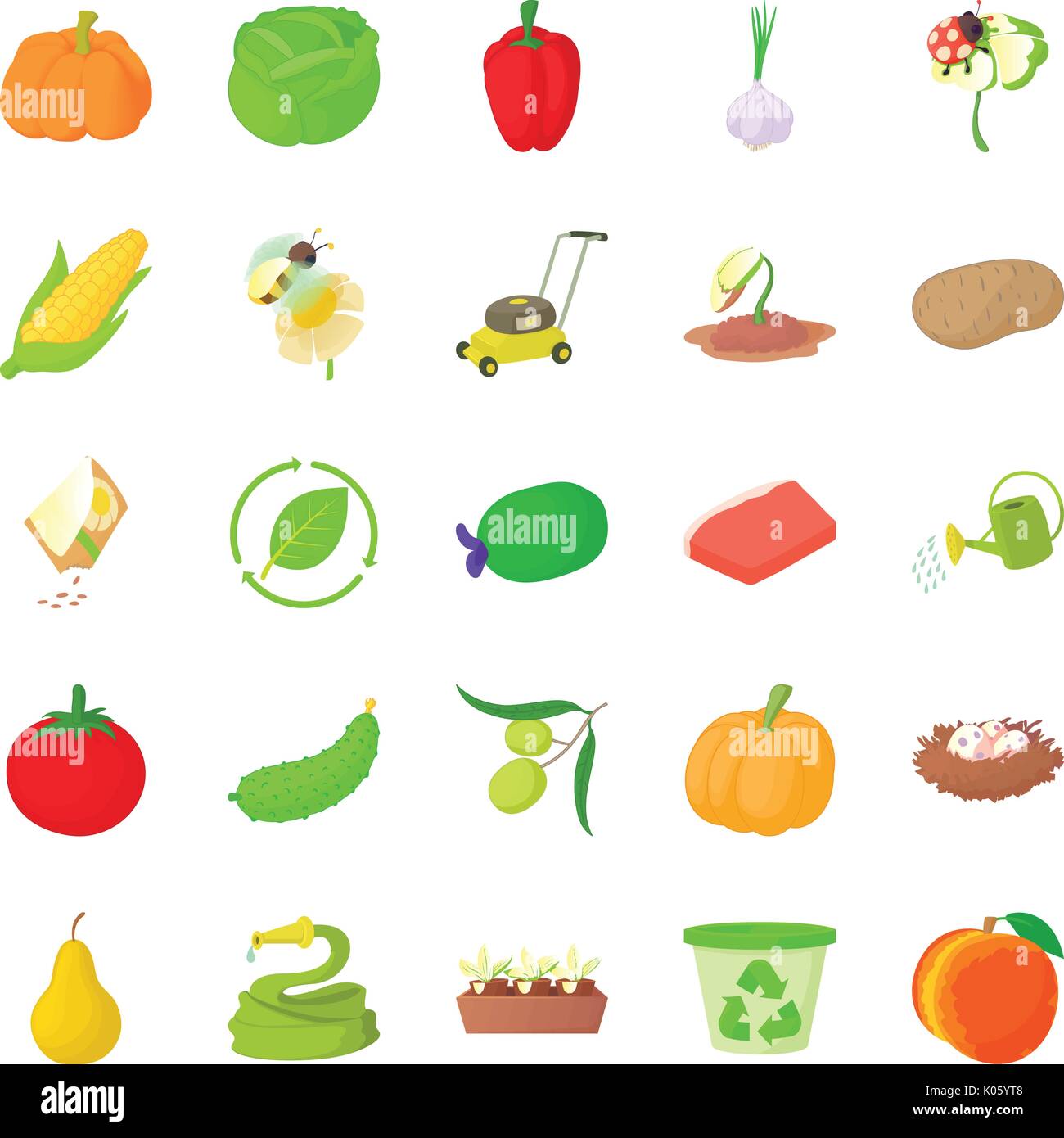 Arboriculture icons set, cartoon style Stock Vector Image & Art - Alamy