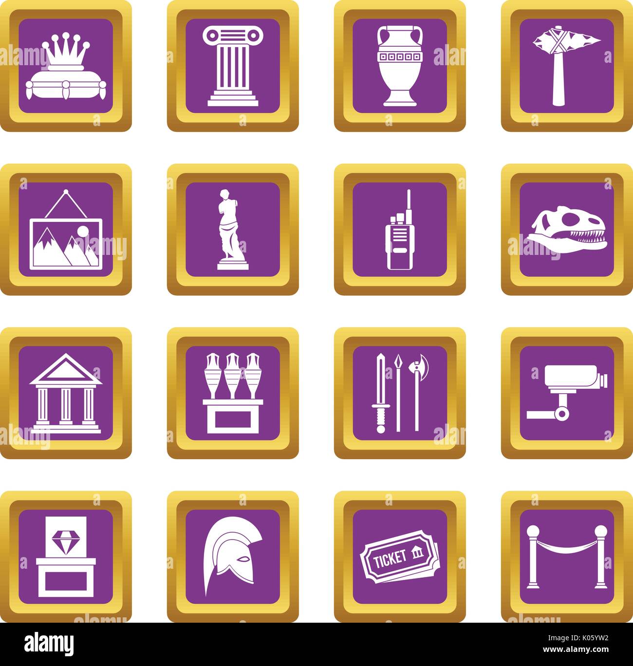 Museum icons set purple Stock Vector Image & Art - Alamy