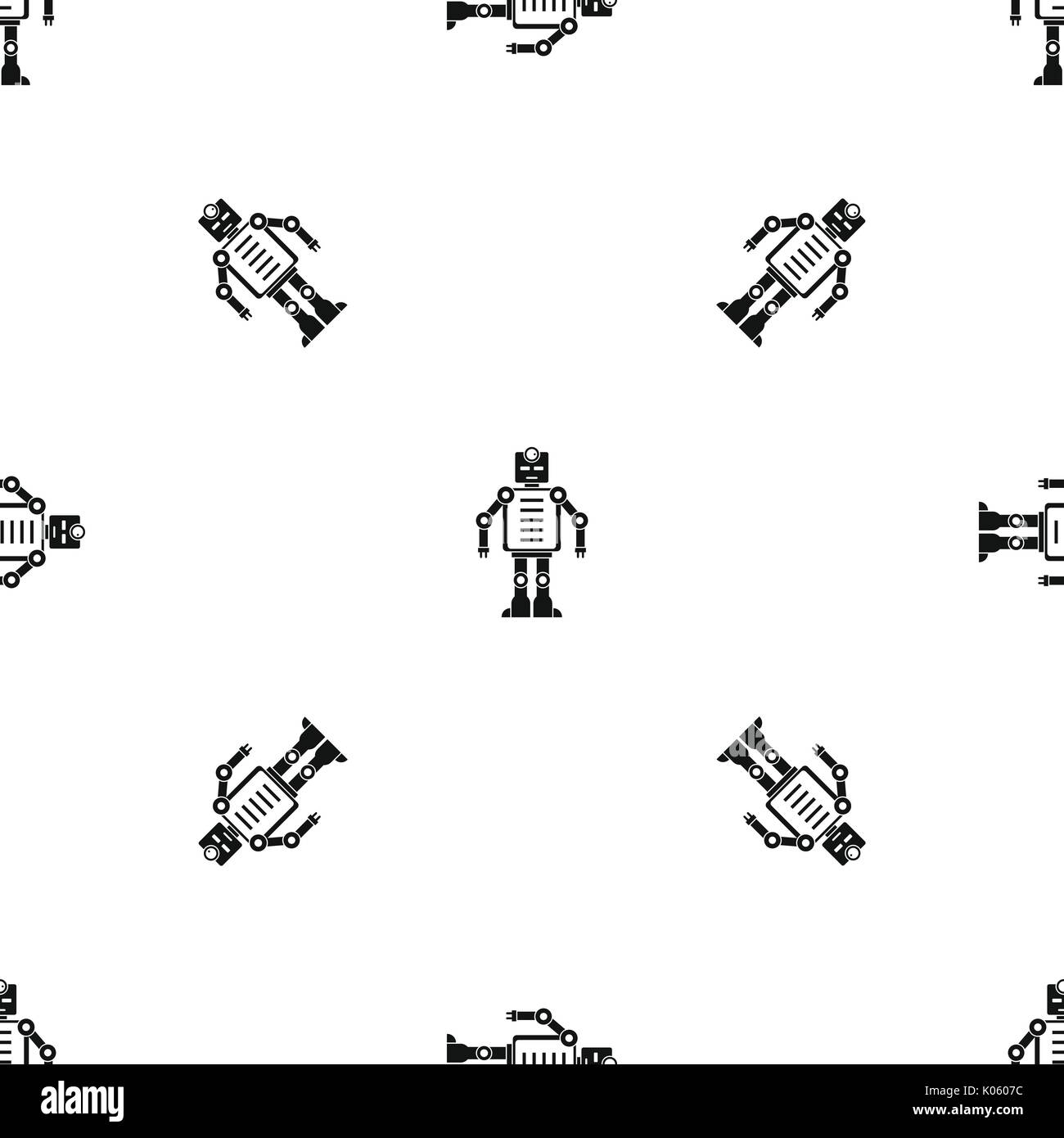 Artificial intelligence robot pattern seamless black Stock Vector Image ...