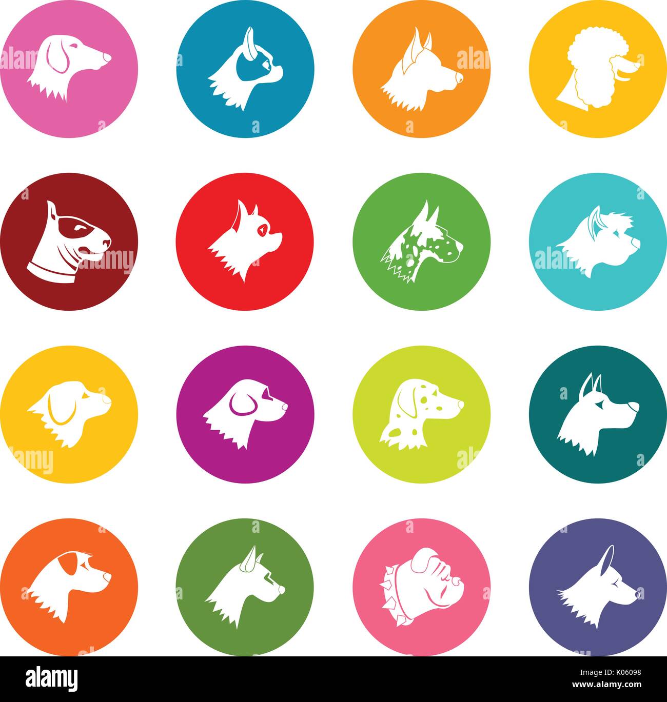 Dog icons many colors set Stock Vector Image & Art - Alamy