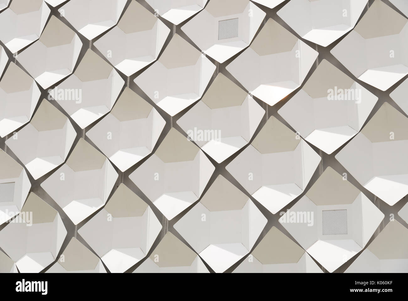 Abstract architectural detail of white metal pattern Stock Photo - Alamy