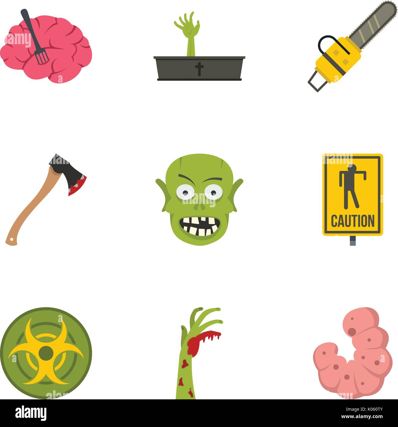 Zombie parts icon set, flat style Stock Vector Image & Art - Alamy