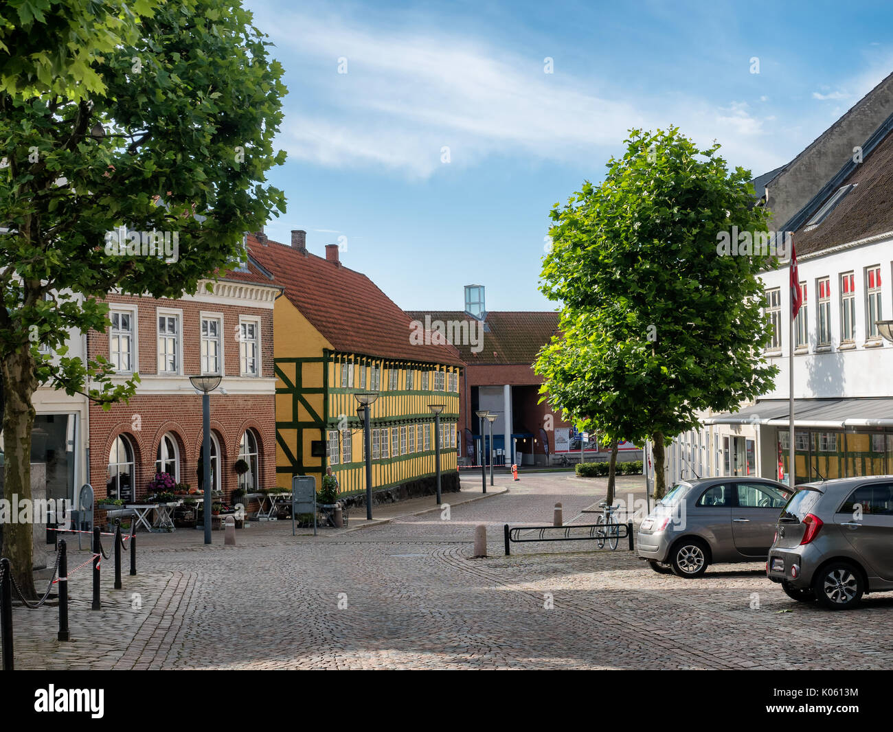 Old streets in Grenaa in Denmark Stock Photo - Alamy