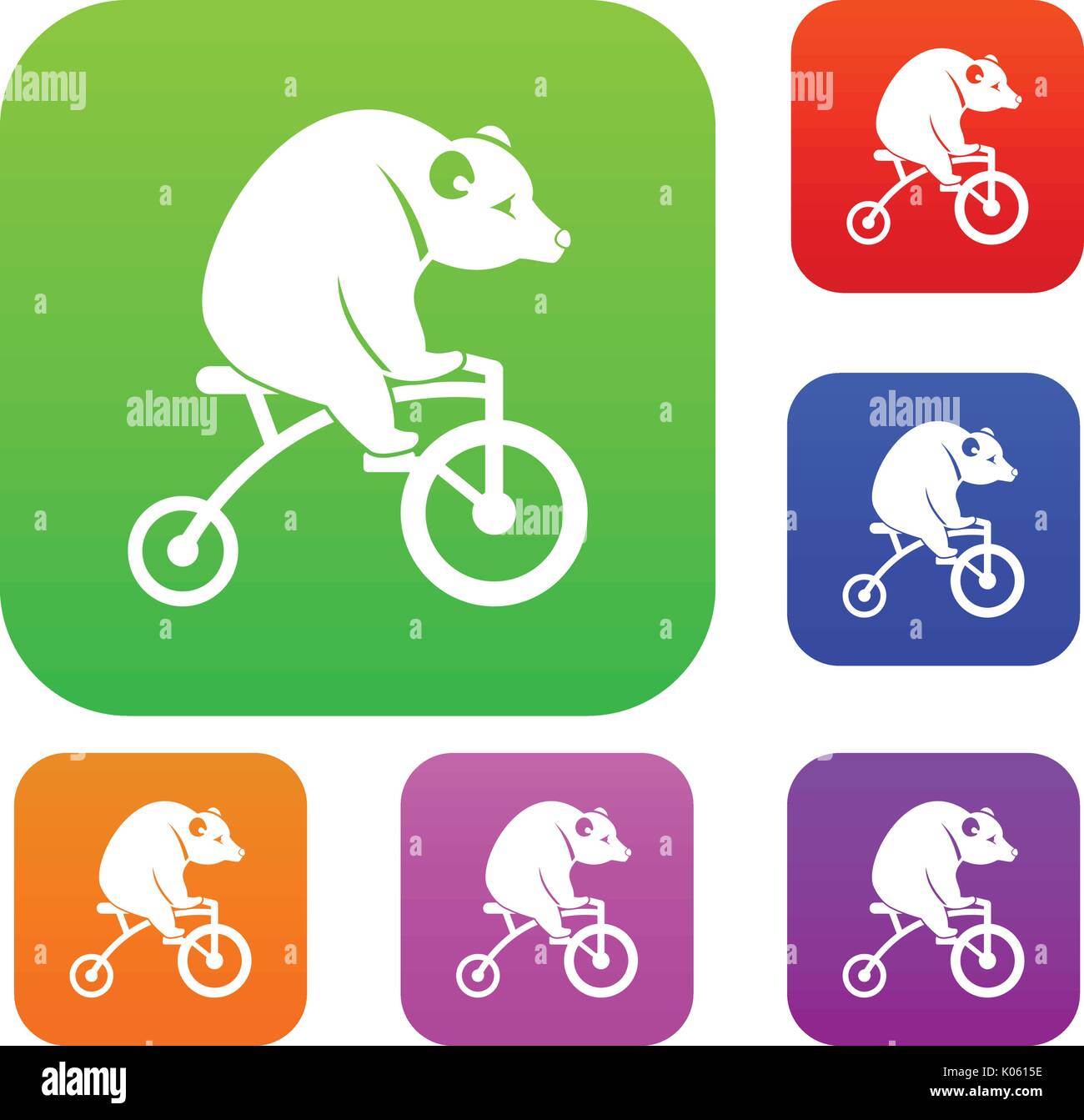 Bear on a bike set collection Stock Vector Image & Art - Alamy